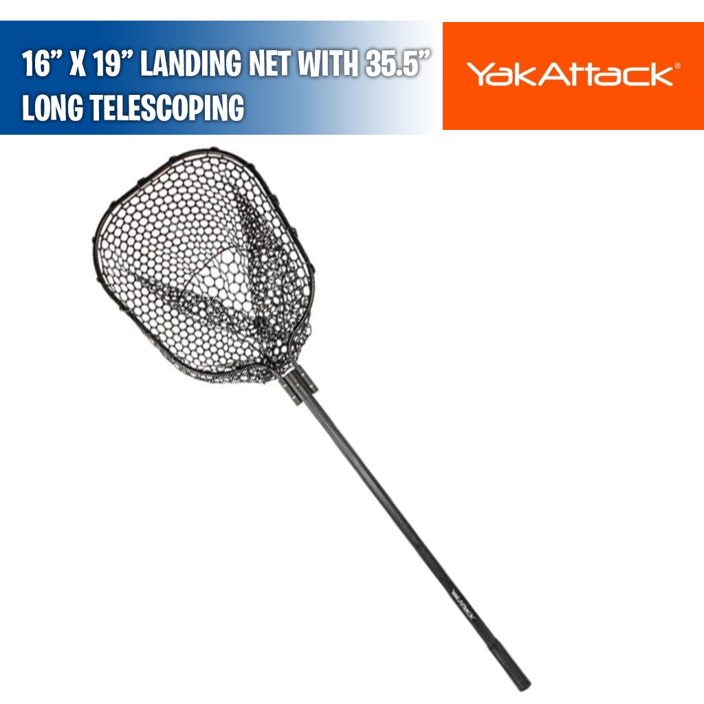 16” x 19” Landing Net with 35.5” Long Telescoping Handle and Rubber Ne ...