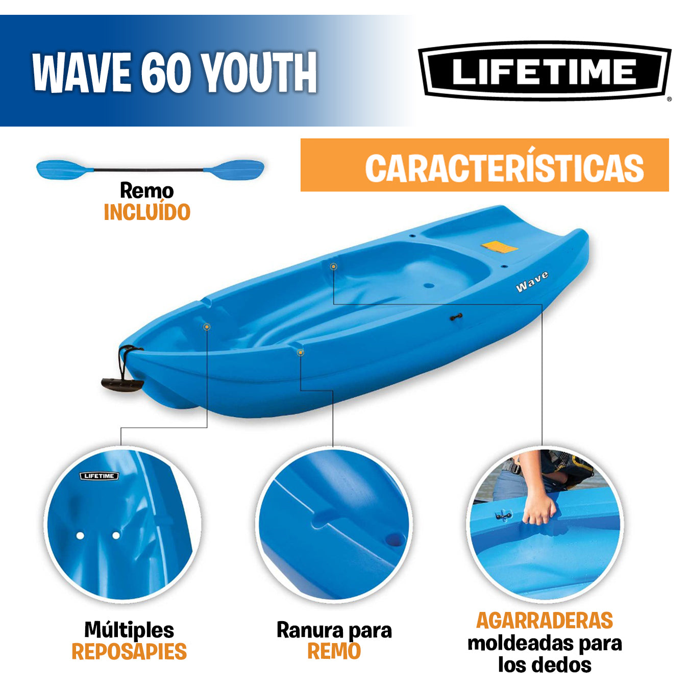 Wave 60 Youth 6' - Lifetime | Fishing Depot.mx